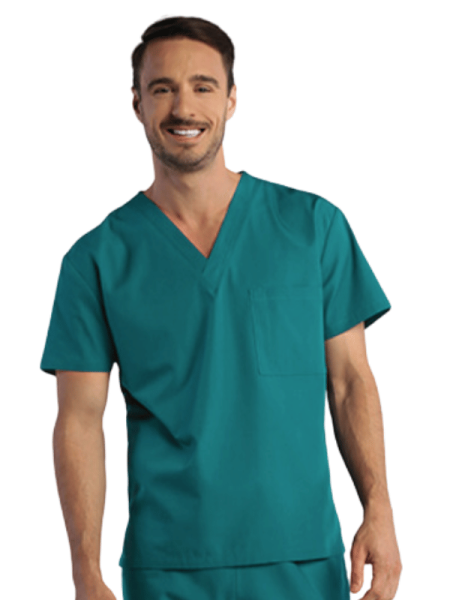M1706 Red Panda Unisex Fit Scrub Top. | VFHC.